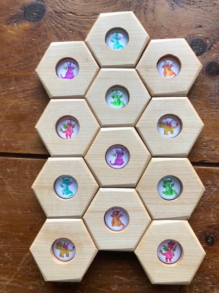 Hexagon Memory Dragon Set / Colour Match / Memory Match / Building ...