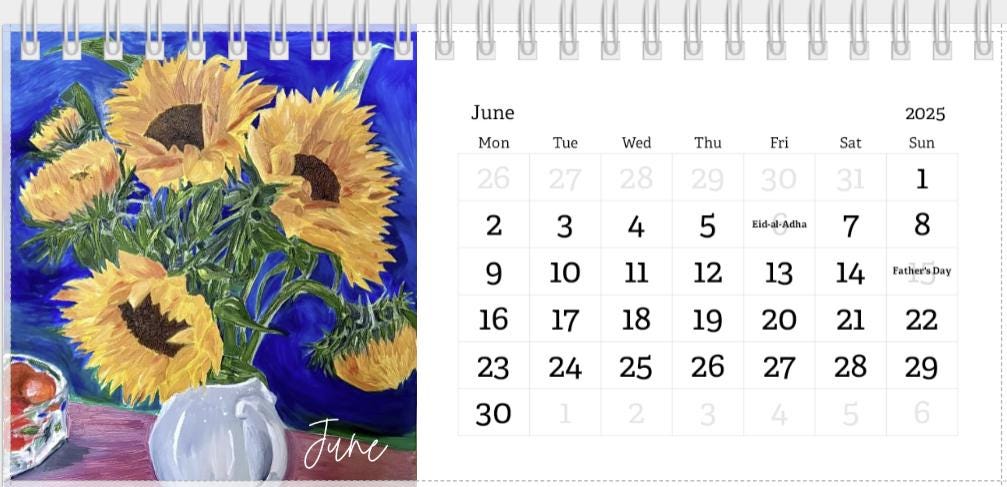 Desk Calendar 2025 Original Paintings | Desk Calendar 2025 Art | Oil ...