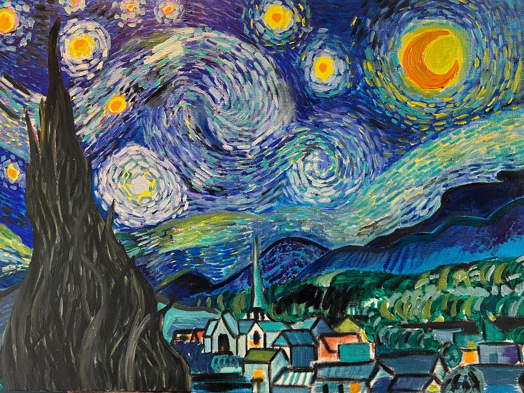 Van Gogh Starry Night Reproduction - Etsy