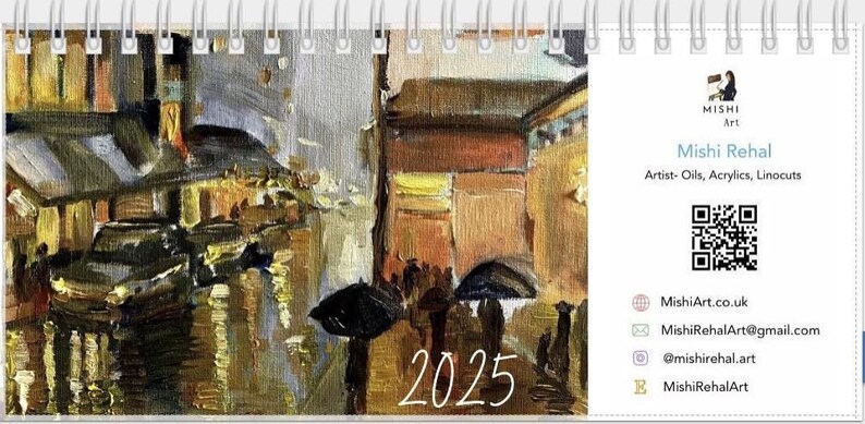 Desk Calendar 2025 Original Paintings | Desk Calendar 2025 Art | Oil ...