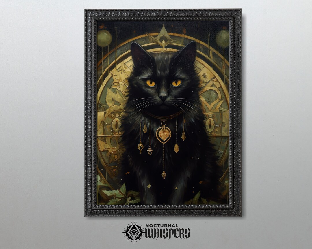 Black Cat Witch Printable Download, Haloween Art, Wicca Art, Dark ...