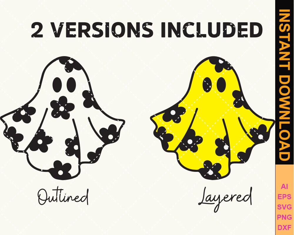 DAISY GHOST Svg, Cute Ghost Halloween SVG, Halloween Svg Design, Cute ...