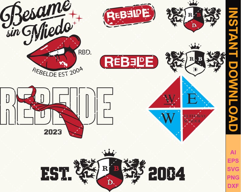 Rebelde Svg Bundle, Soy Rebelde Tour Png,rbd Tour 2023, Bésame Sin ...