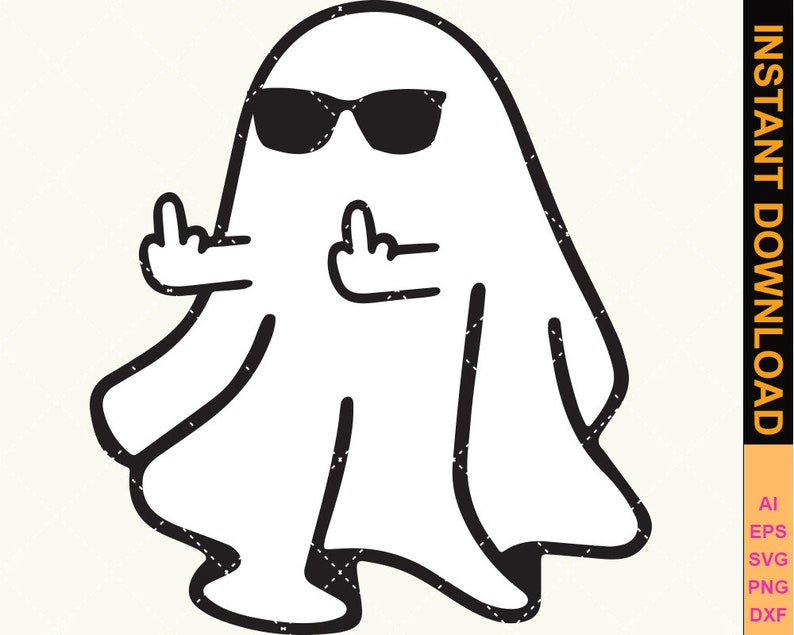 Ghost Middle Finger SVG | Middle Finger Ghost Clipart | Svg Png Dxf Eps ...