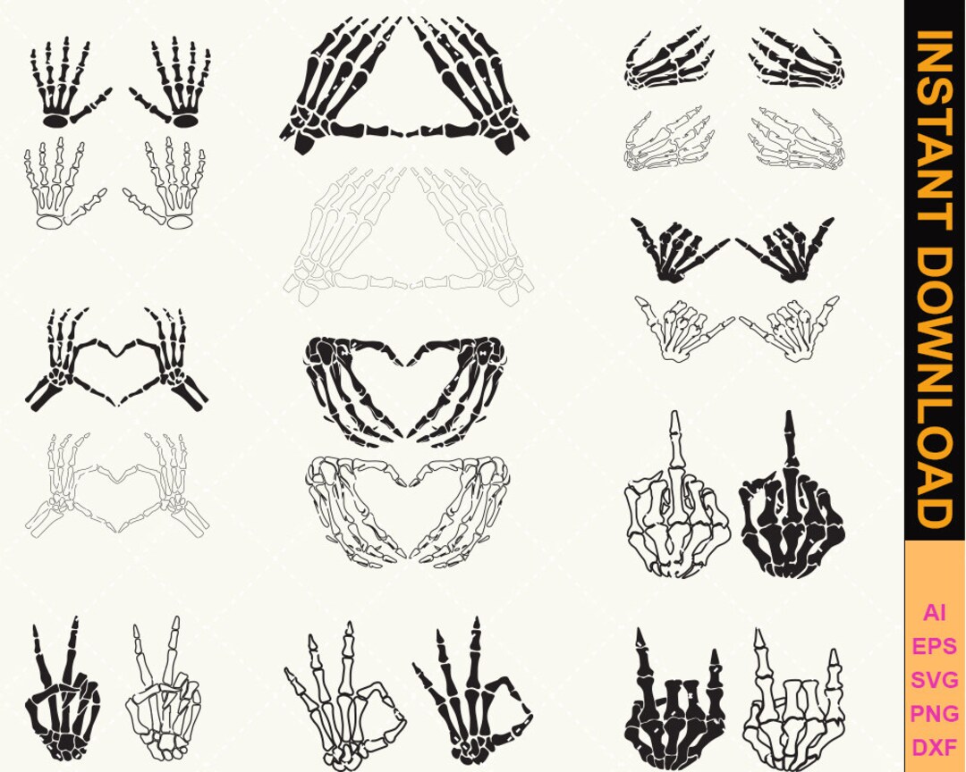Skeleton Hands SVG Skull Skeleton Hand Halloween Svg Rack Hand Svg Mid ...