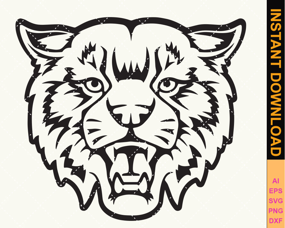 Wildcat INSTANT DOWNLOAD Vector Eps, Dxf, Svg Png Mascot Shirt Svg ...