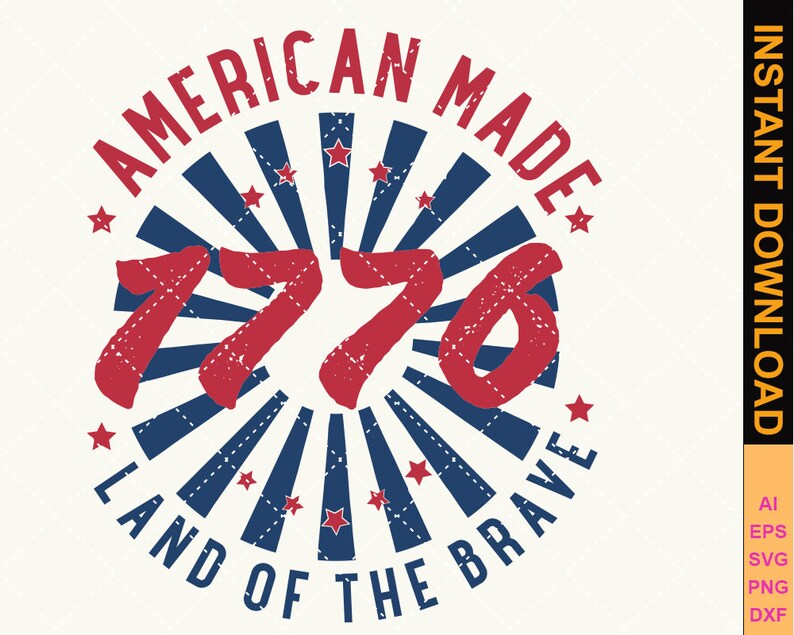 Land of the Free SVG, 1776 America 4th of July PNG, 4th of July Svg ...