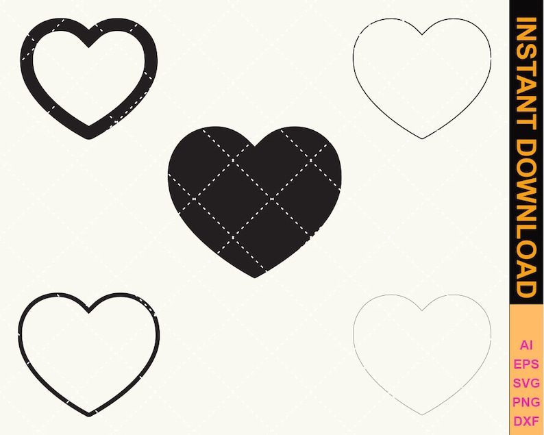 Hearts Svg Bundle, Heart Outline Svg, Heart Cut Files, Heart Clipart ...