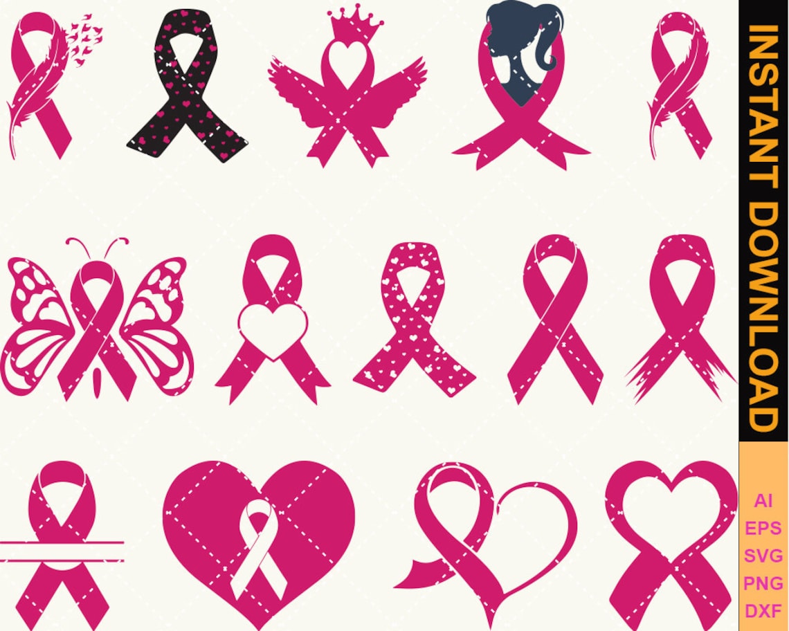 Cancer Ribbon SVG - Ribbon Outline SVG - Awareness Ribbon SVG, Cancer ...