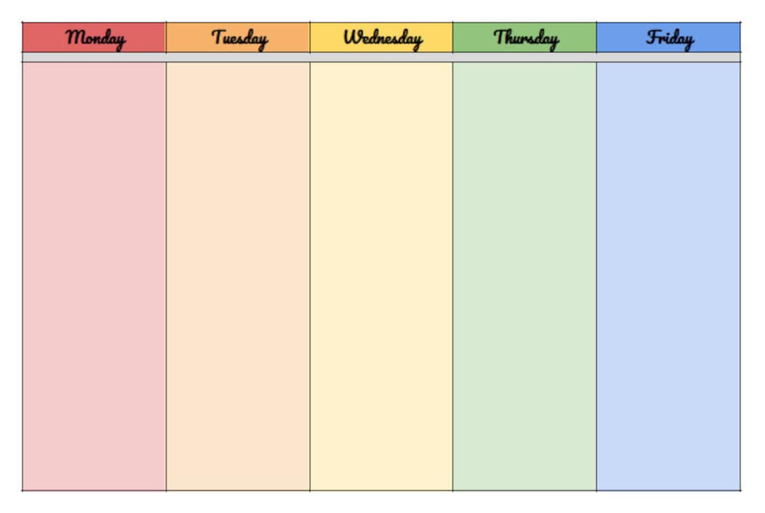 Weekly Schedule Template - Etsy