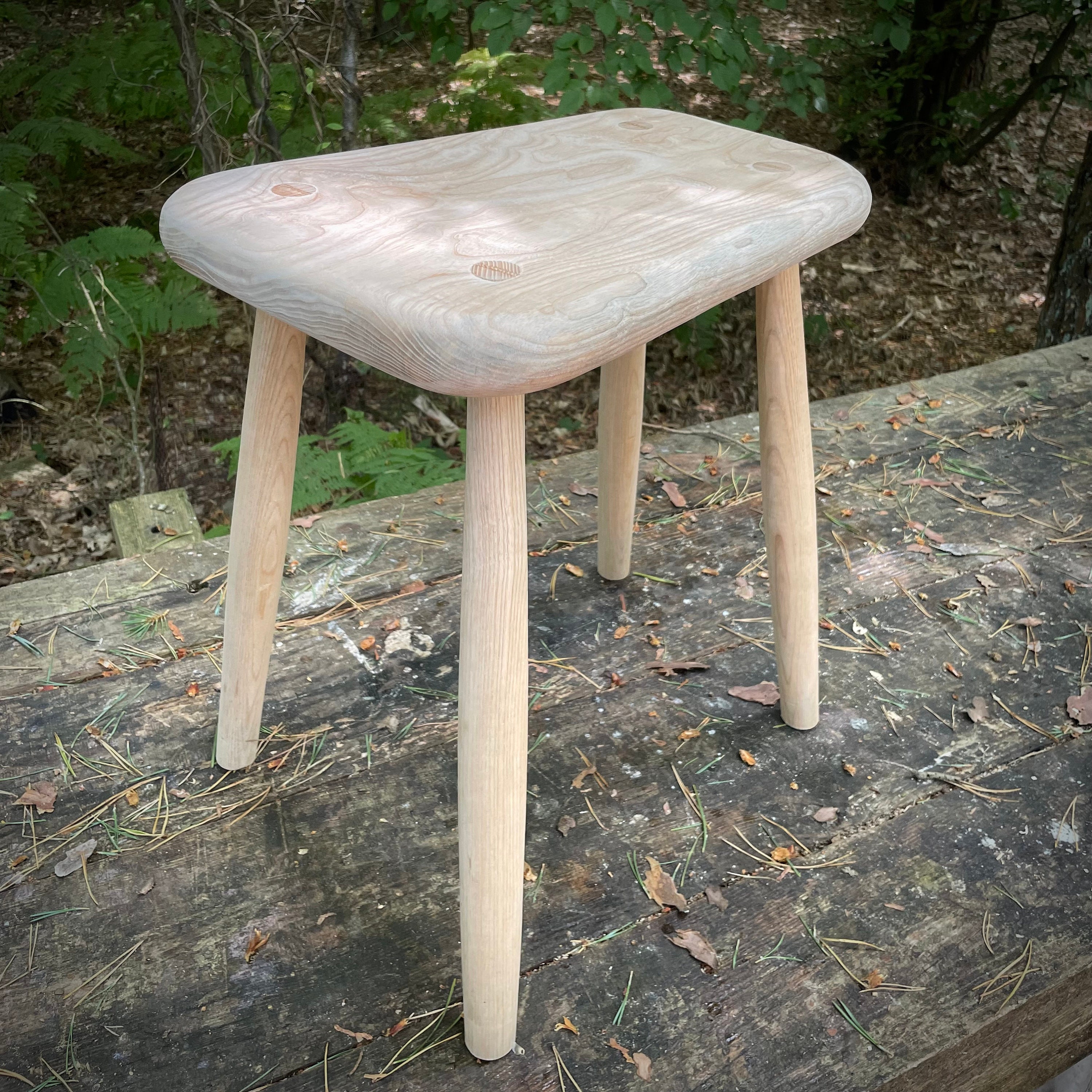 Handcrafted Pebble Wooden Stool Small Wooden Stool Wooden Side Table ...