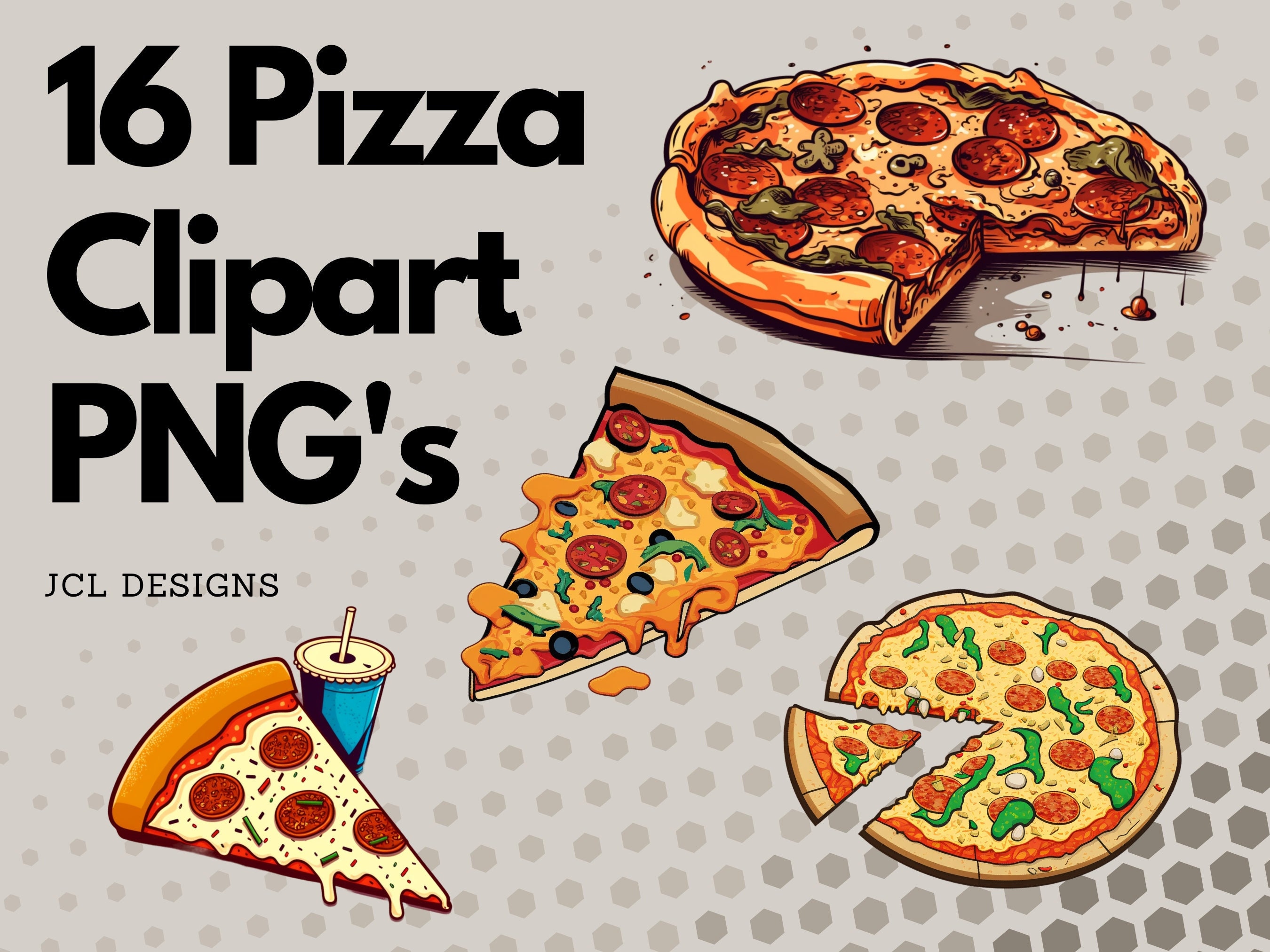 16 Pizza Clipart PNG, Pizza Clipart Bundle, Pizza, Food Clipart ...
