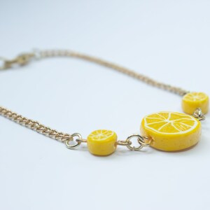 Orange Lemon Chain Bracelet Polymer Clay Citrus Fruit Bracelet - Etsy