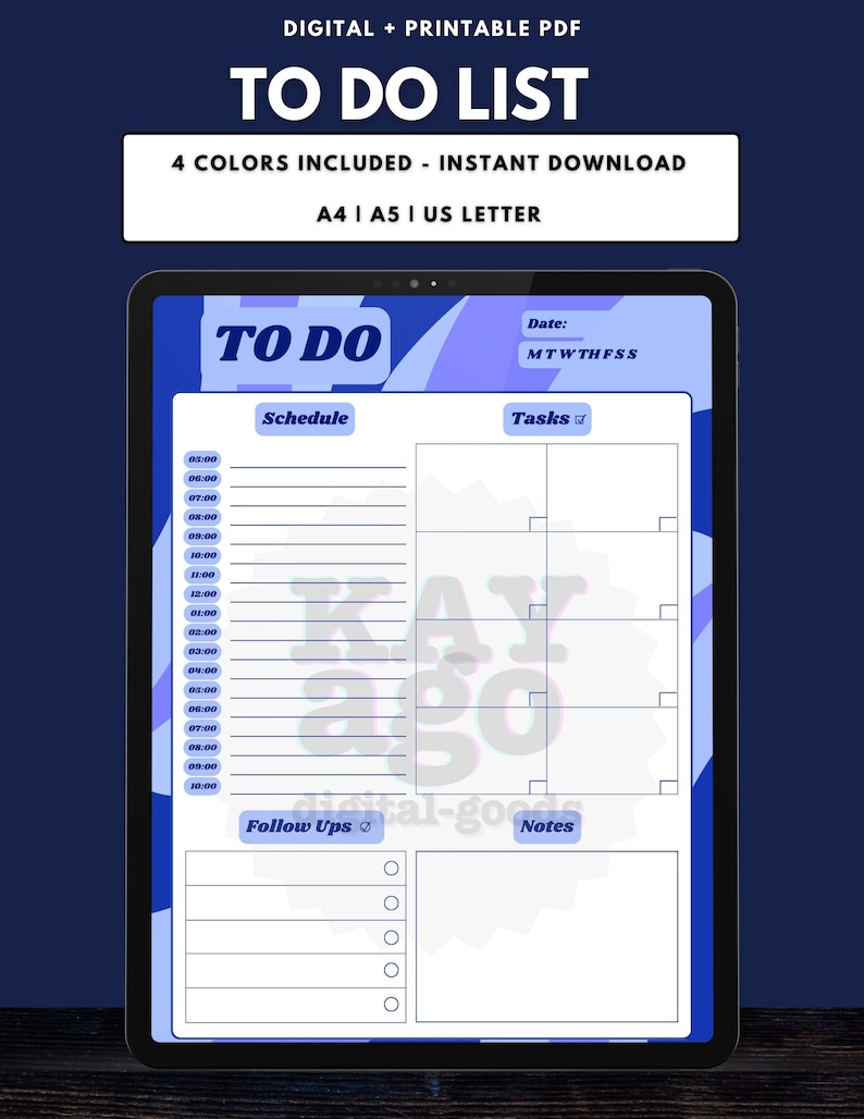 Colorful To-do List Bundle Printable & Instant Download in - Etsy