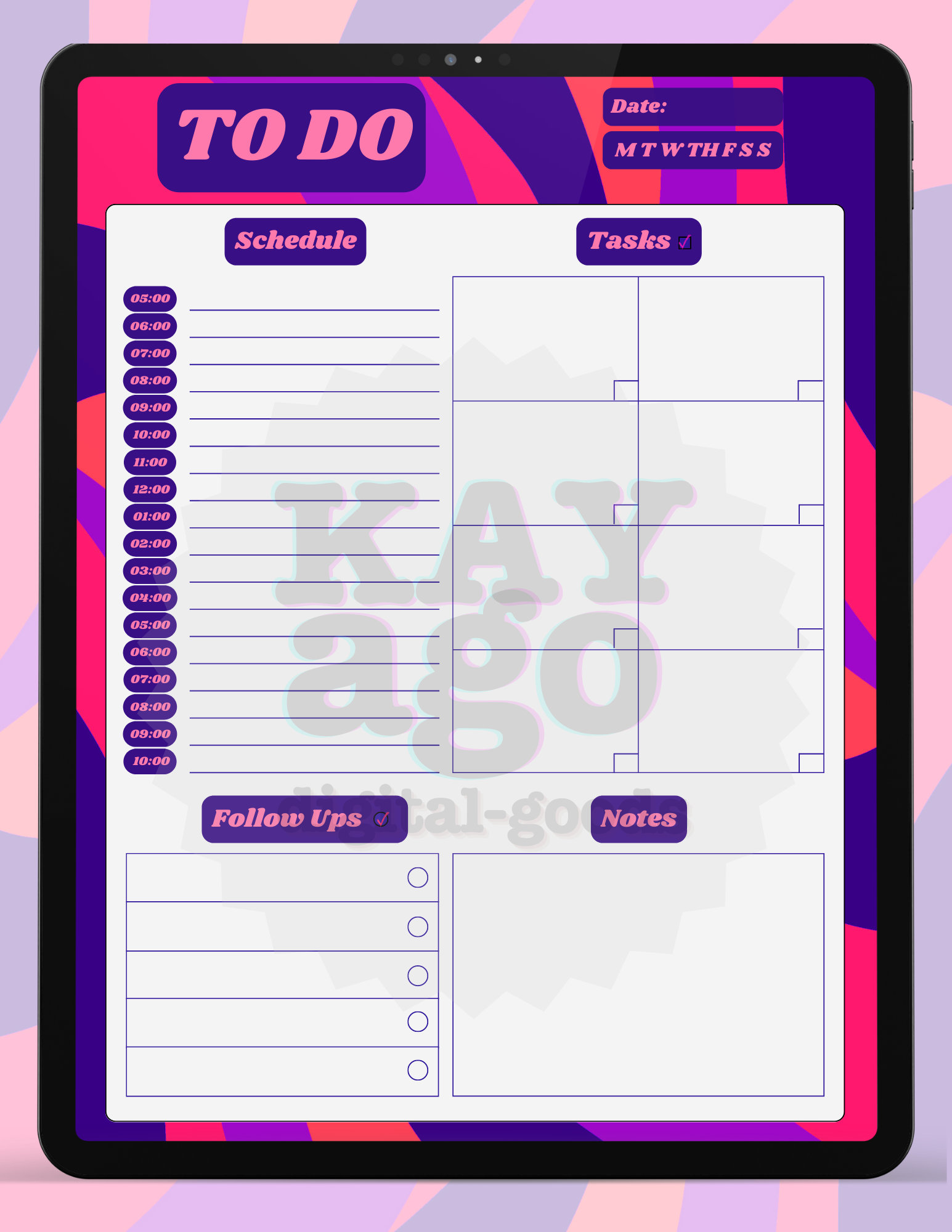 Colorful To-do List Bundle - Printable & Instant Download in A4, A5, US ...