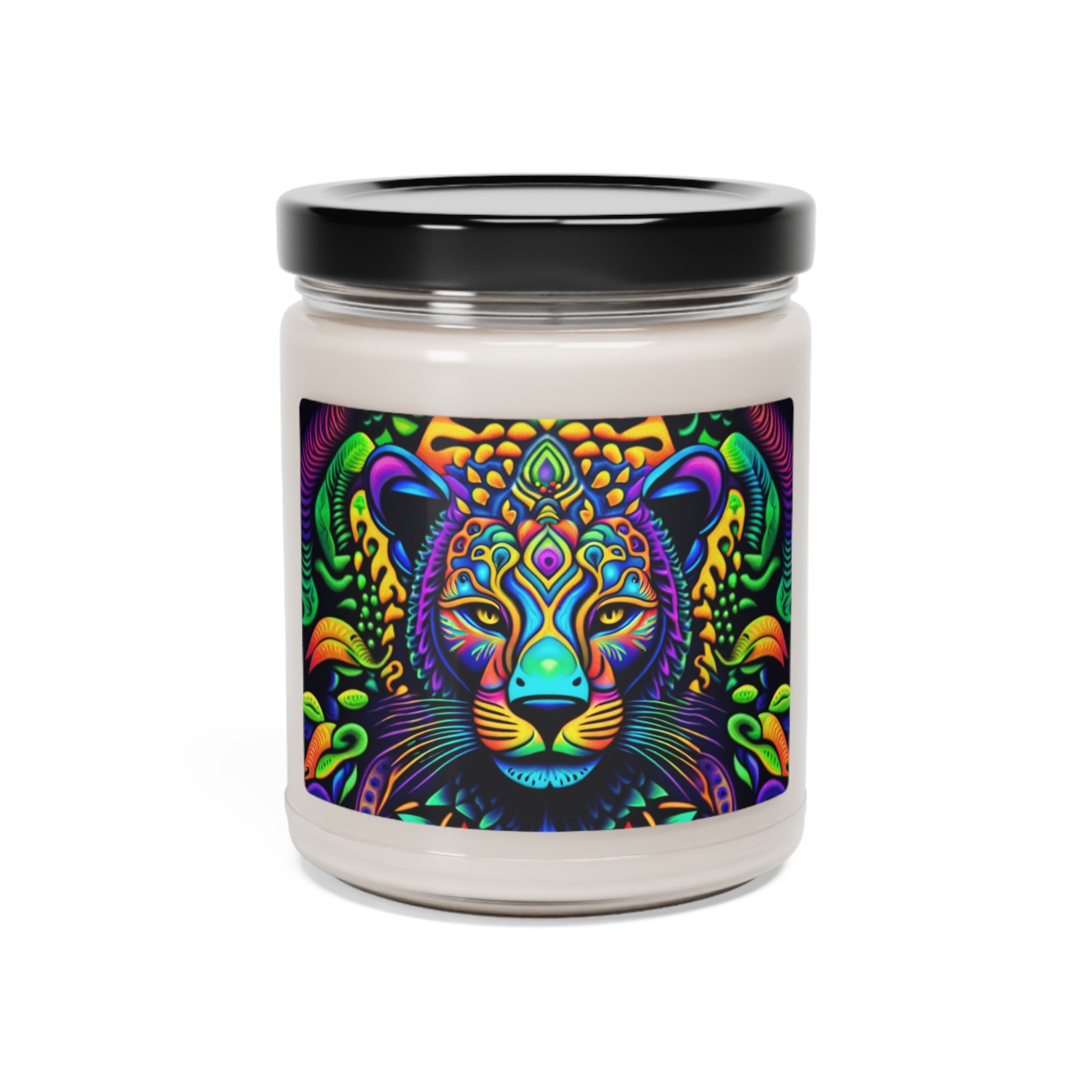 Psychedelic Ayahuasca Vibrant Jungle Panther Scented Soy Candle, 9oz - Etsy