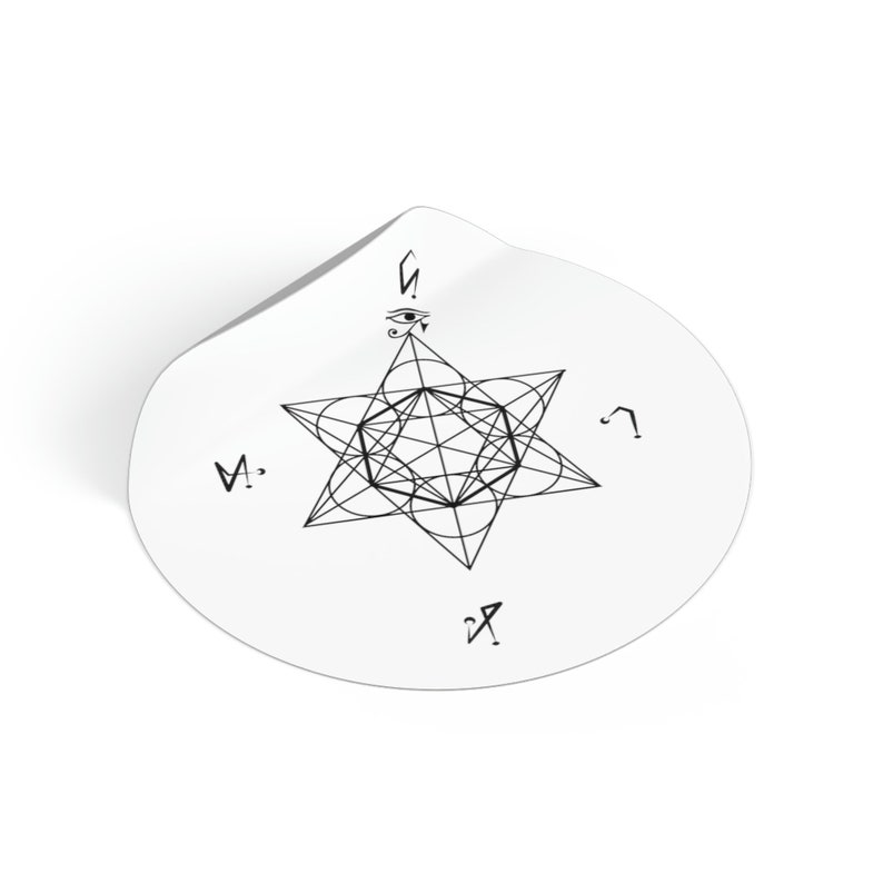 Metatron's Cube Archangel Sigil Round Vinyl Stickers - Etsy
