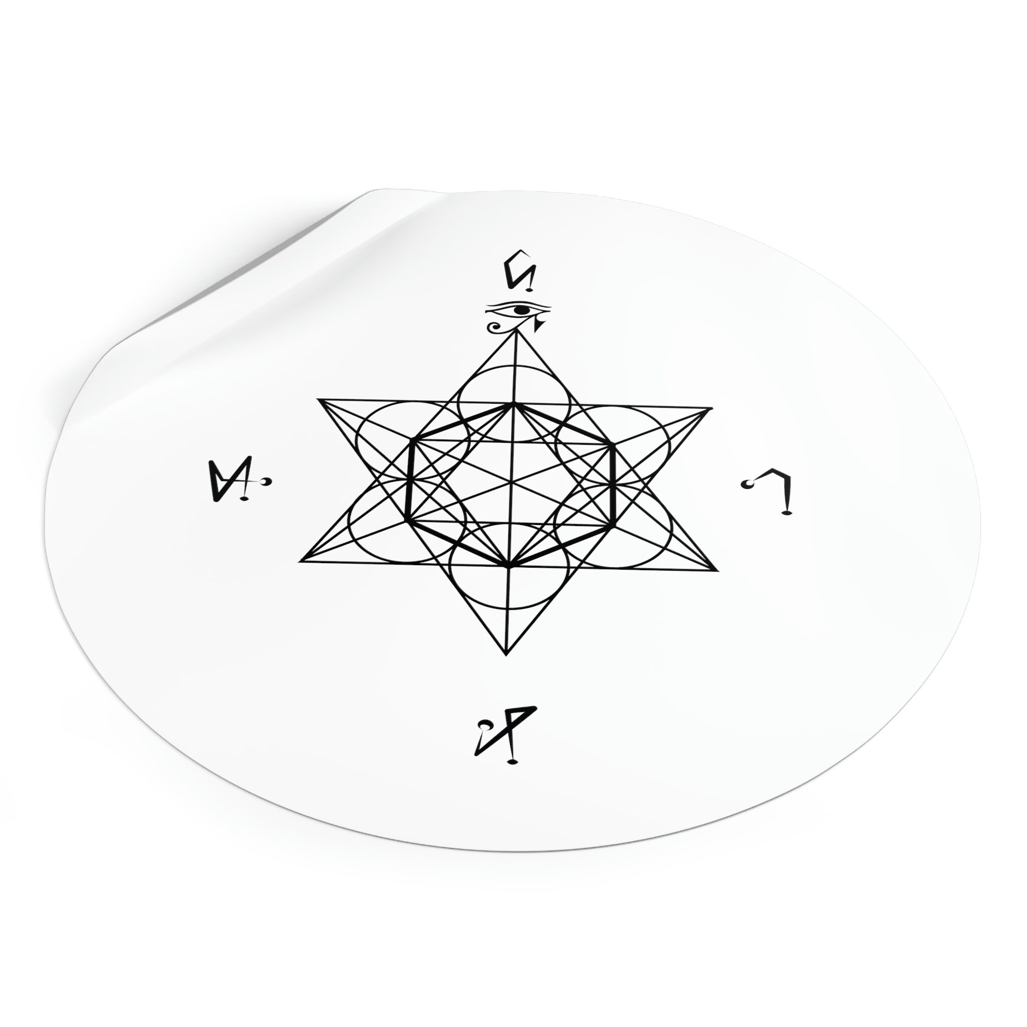 Metatron's Cube Archangel Sigil Round Vinyl Stickers - Etsy