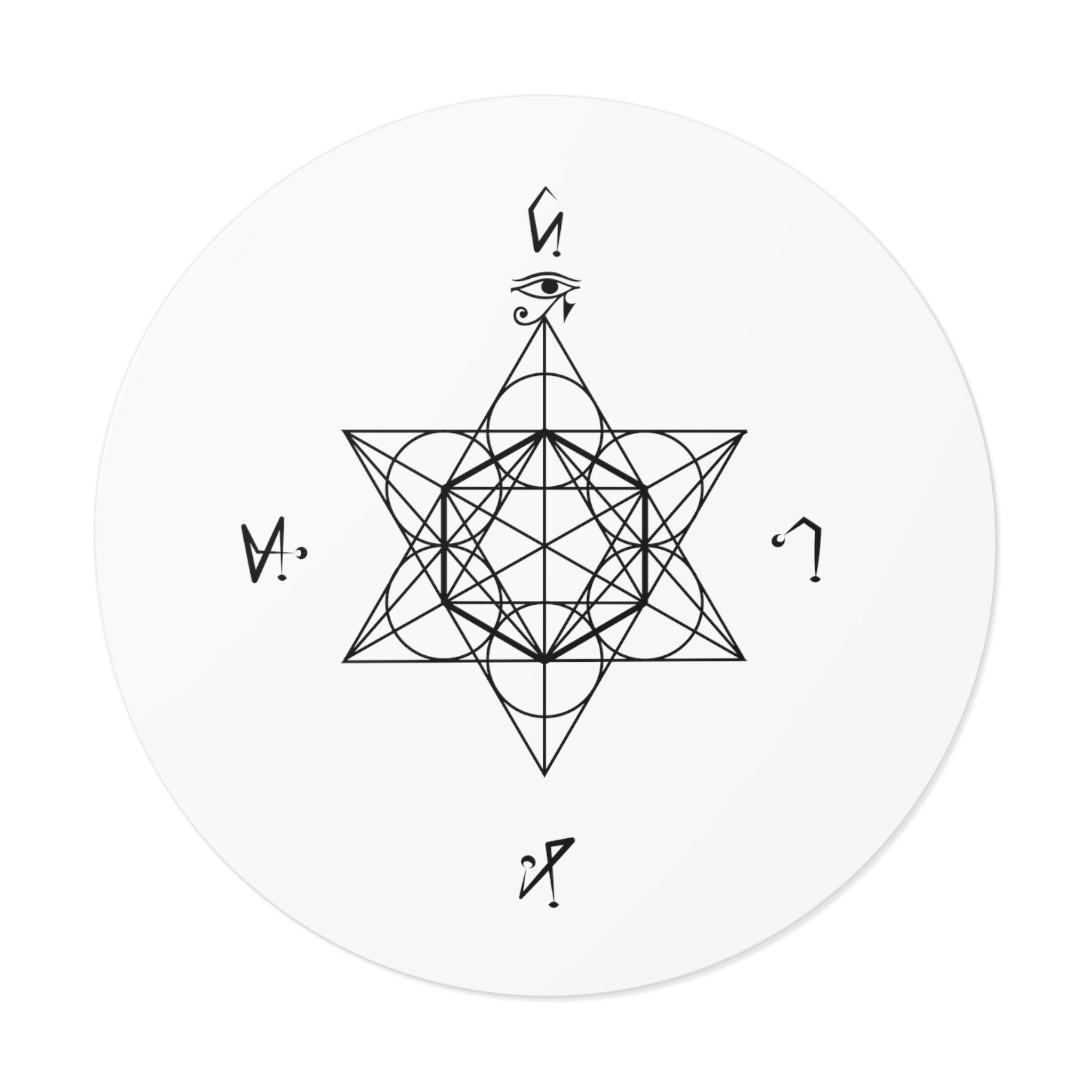 Metatron's Cube Archangel Sigil Round Vinyl Stickers - Etsy