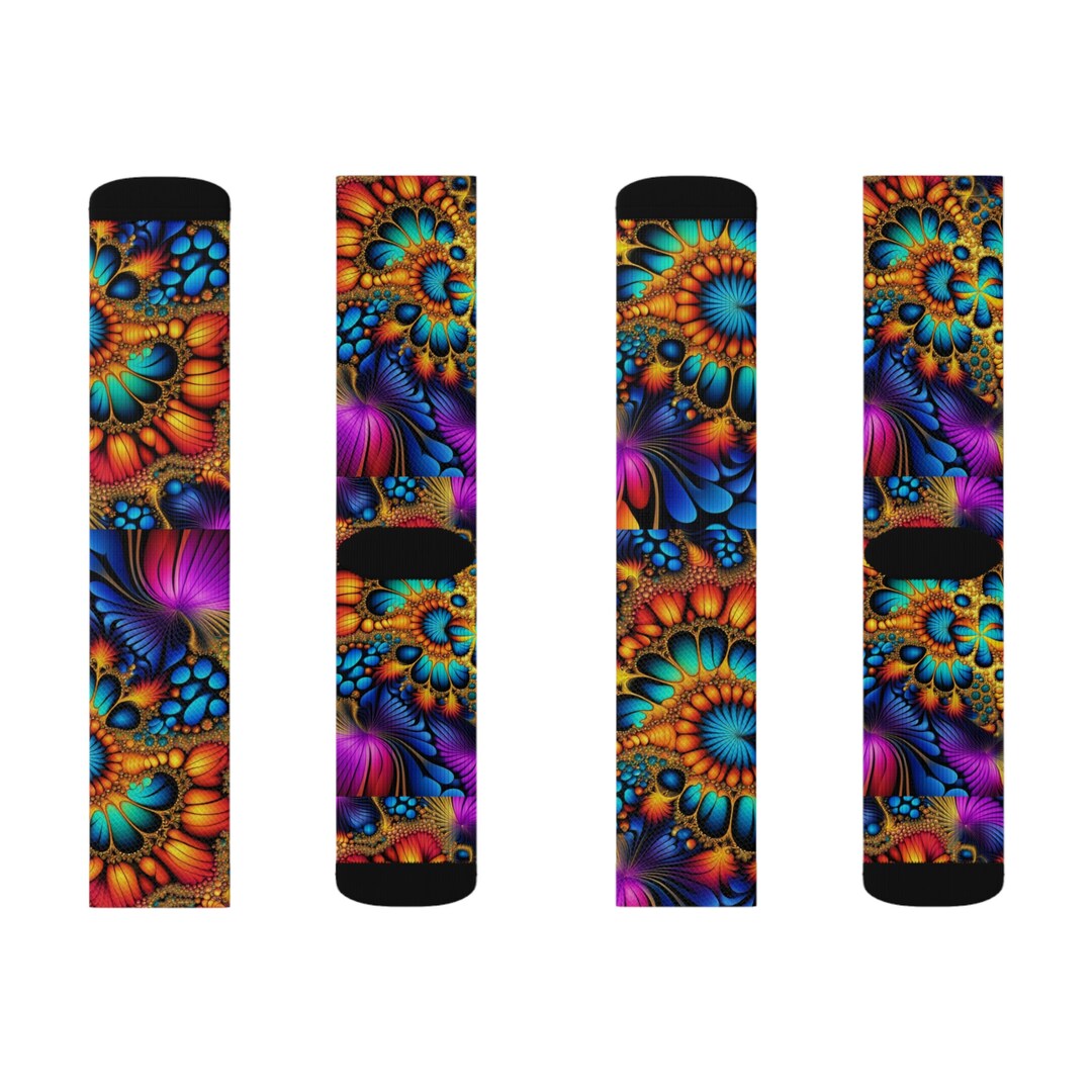 Abstract Psychedelic Fractal Socks - Etsy