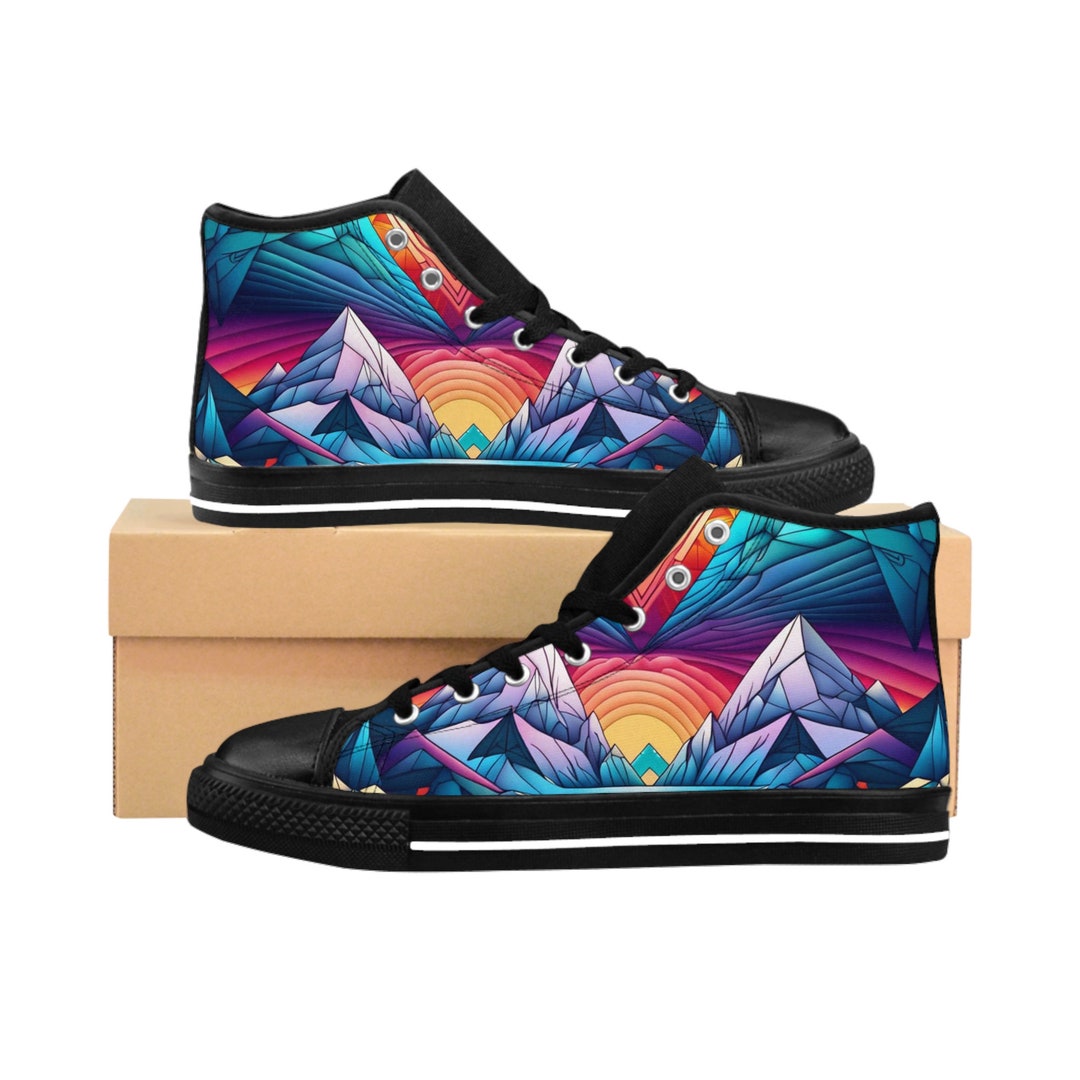 Sacred Geometry Psychedelic Winter Landscape Men's Classic Sneakers - Etsy