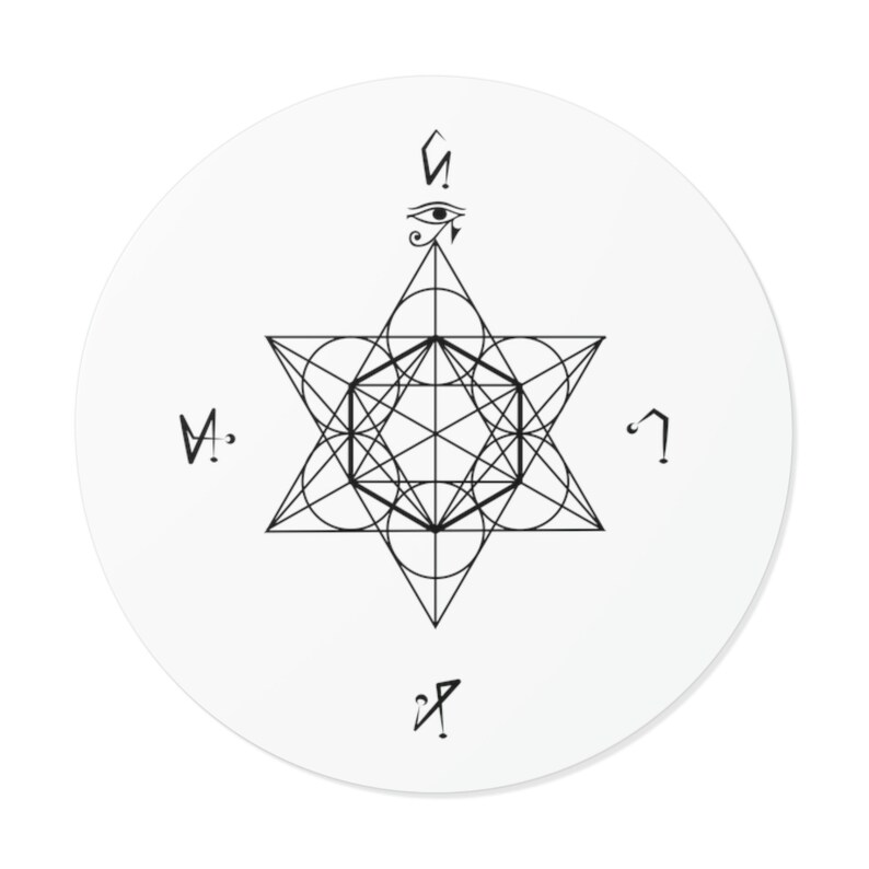 Metatron's Cube Archangel Sigil Round Vinyl Stickers - Etsy