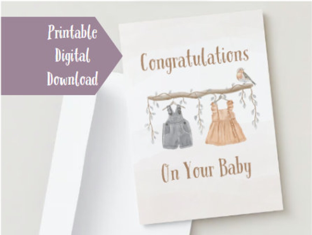 Congratulations on Your Baby Watercolor Blank Card - Etsy