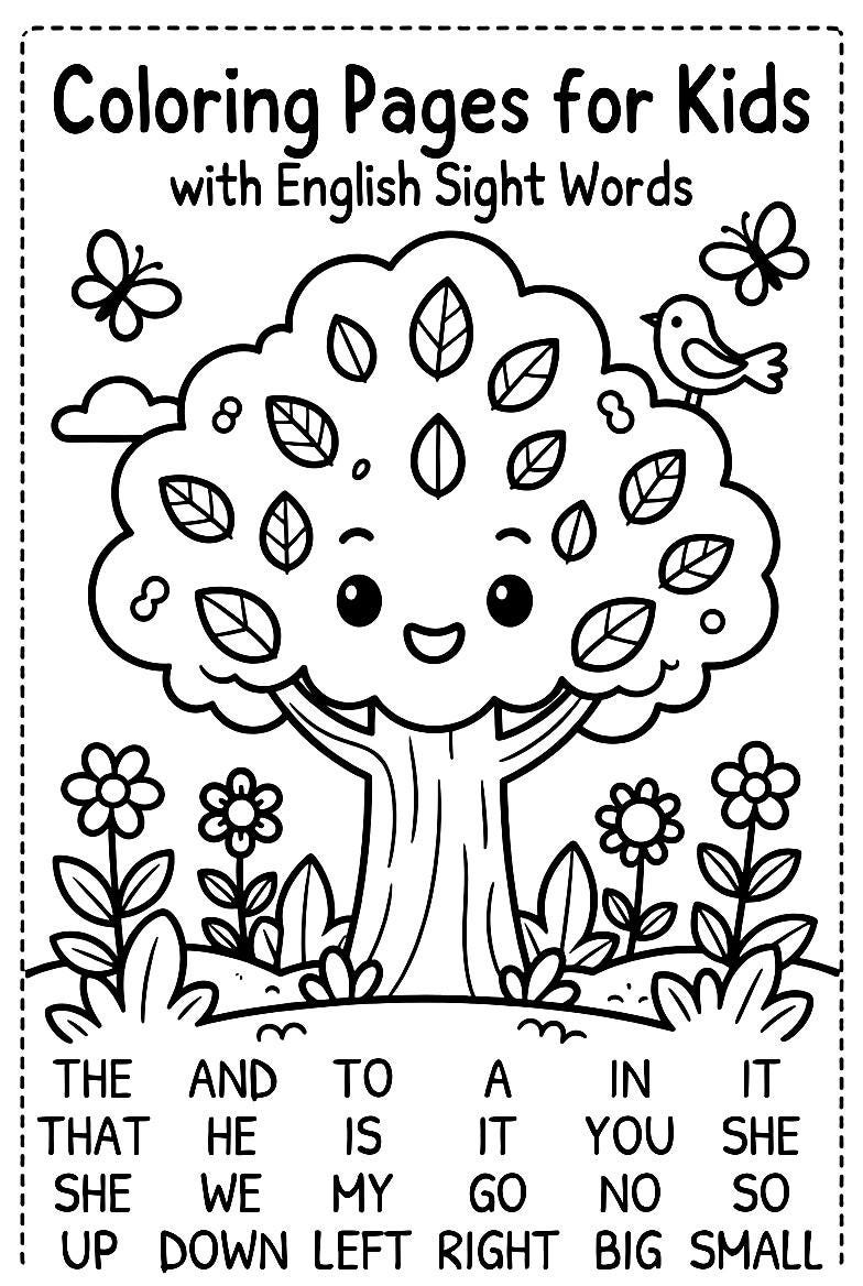 Sight Words Coloring Pages | Kids Vocabulary Builder (digital Download ...