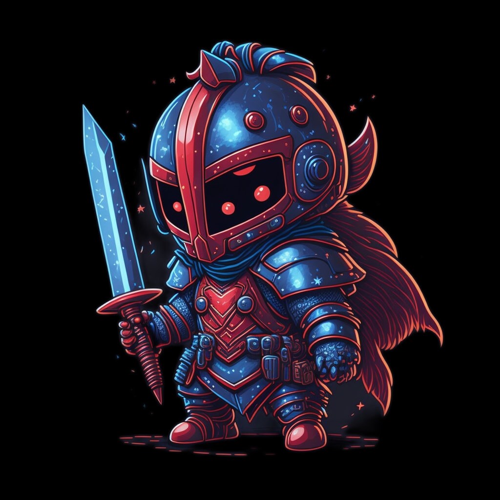 Magic Knight Clipart Bundle, Red Knight Clipart, Knight Digital Sticker ...