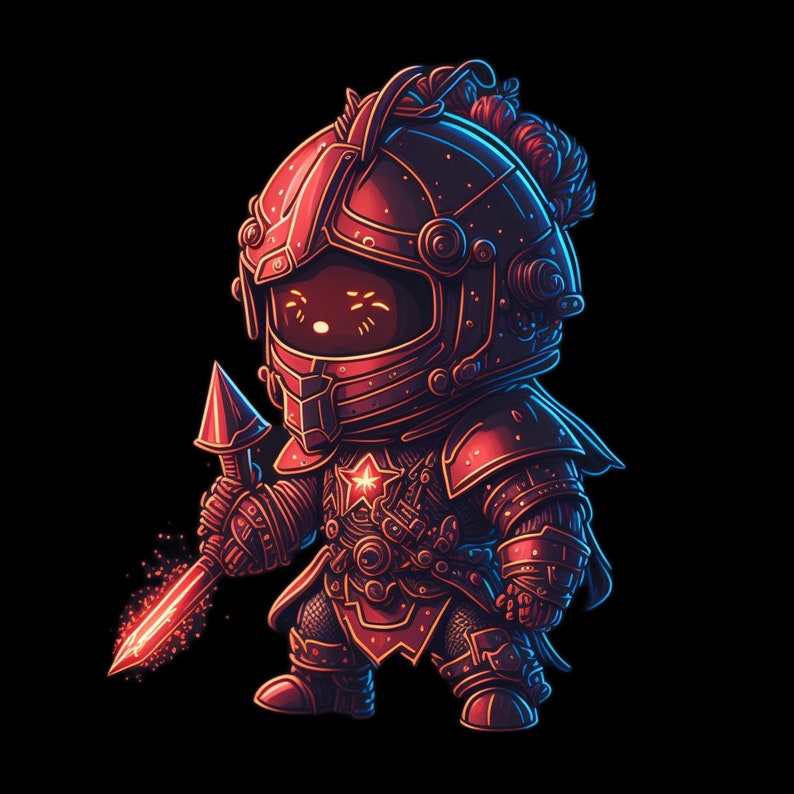 Magic Knight Clipart Bundle, Red Knight Clipart, Knight Digital Sticker ...