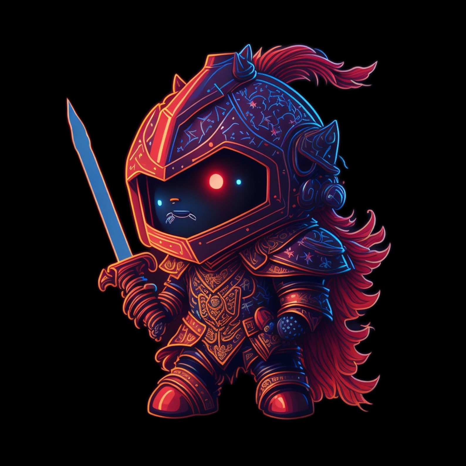 Magic Knight Clipart Bundle, Red Knight Clipart, Knight Digital Sticker ...