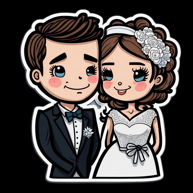 Wedding Sticker Bundle Wedding Clipart PNG Matrimony Clipart, Bride and ...