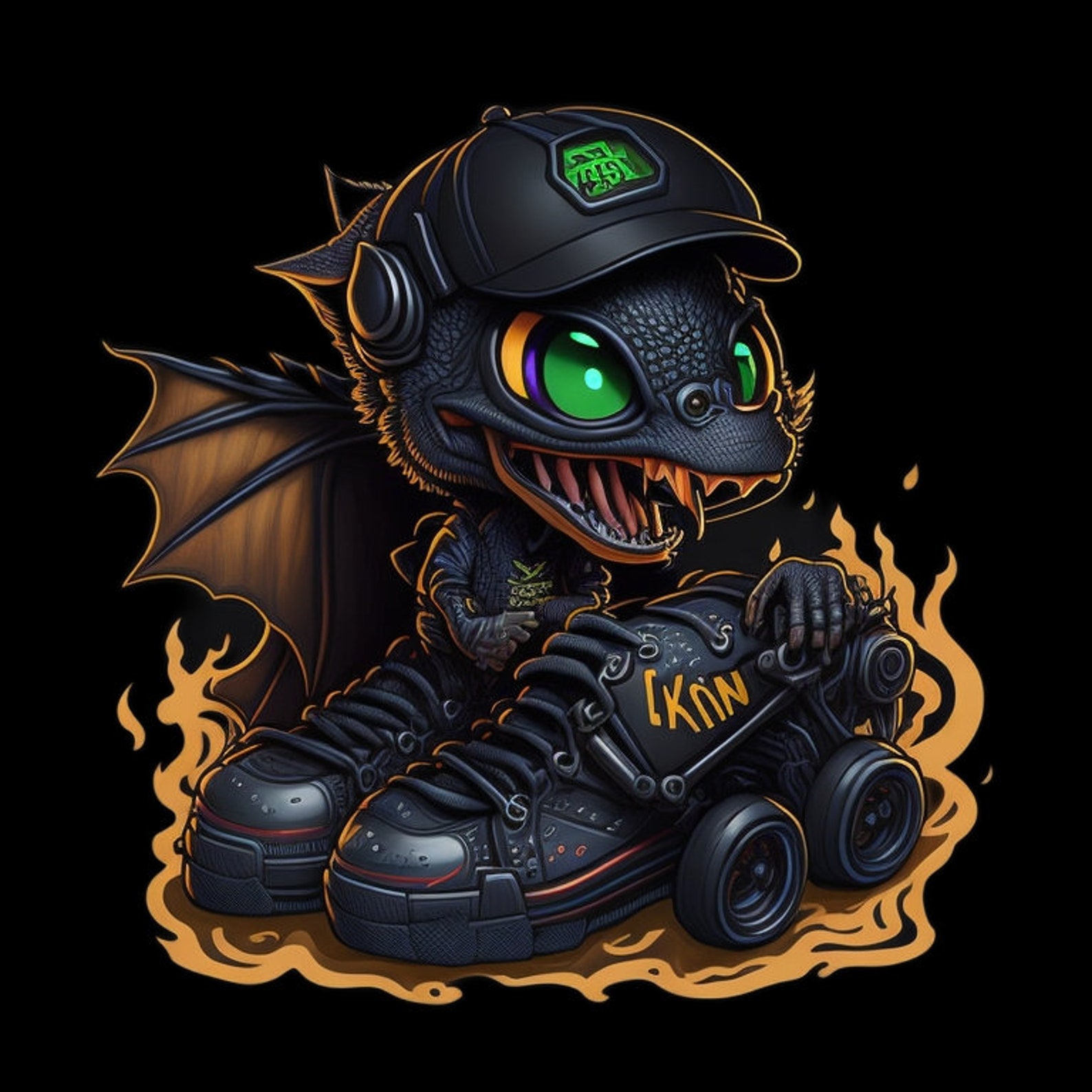 Magic Dragon Clipart Bundle Black Dragon Clipart Dragon - Etsy
