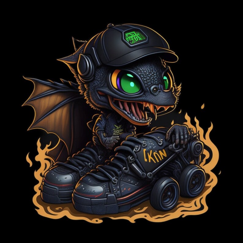 Magic Dragon Clipart Bundle Black Dragon Clipart Dragon - Etsy