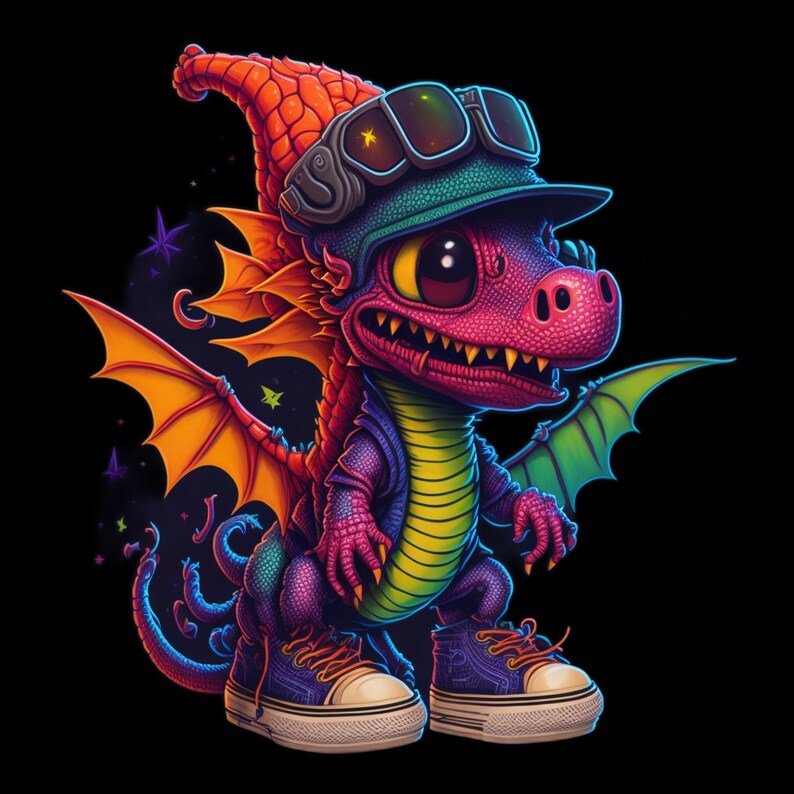 Magic Dragon Clipart Bundle, Rainbow Dragon Clipart, Dragon Digital ...