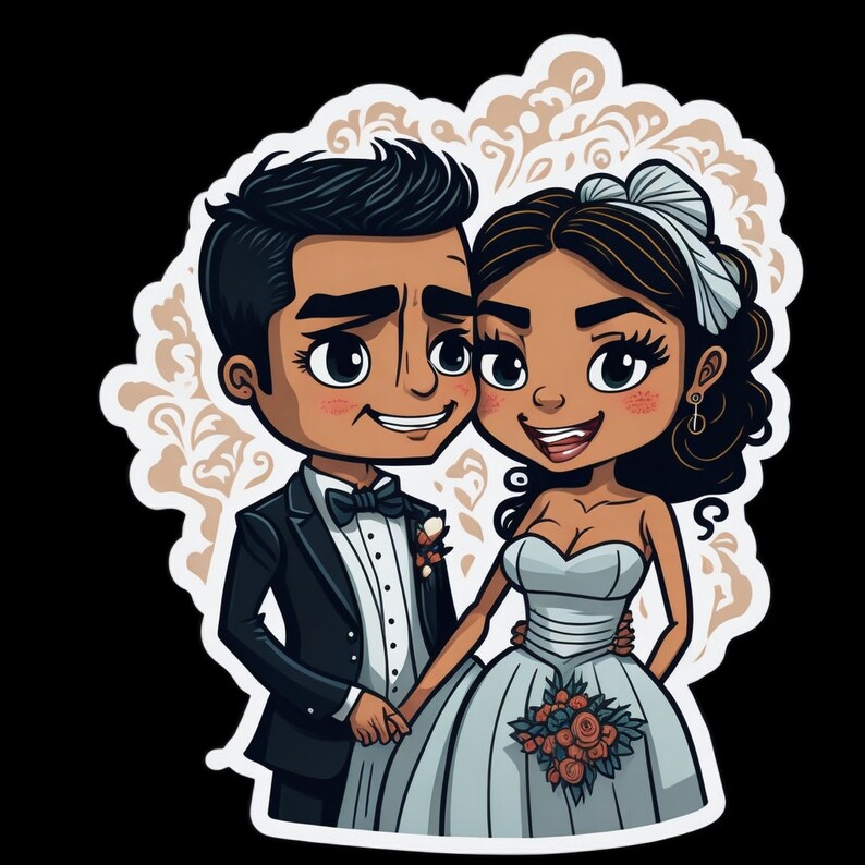 Wedding Sticker Bundle Wedding Clipart PNG Matrimony Clipart, Bride and ...