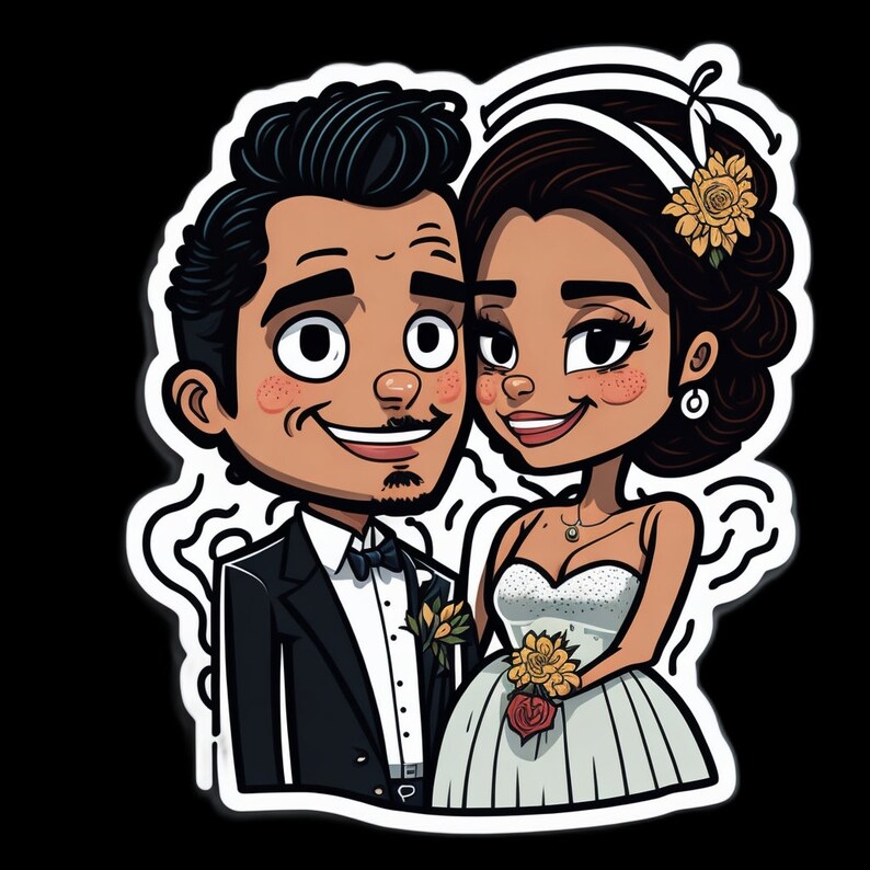 Wedding Sticker Bundle Wedding Clipart PNG Matrimony Clipart, Bride and ...