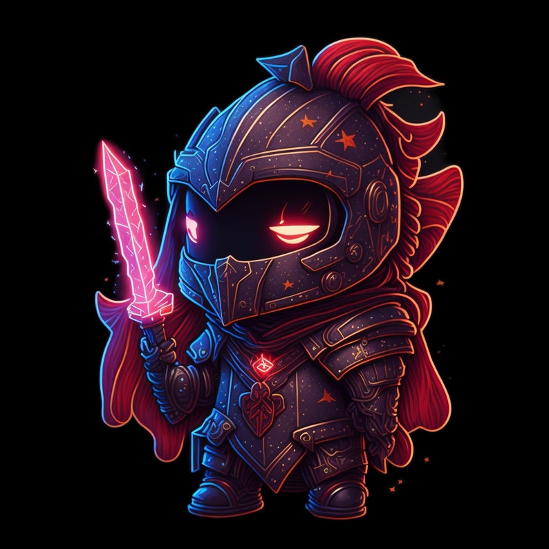 Magic Knight Clipart Bundle, Red Knight Clipart, Knight Digital Sticker ...