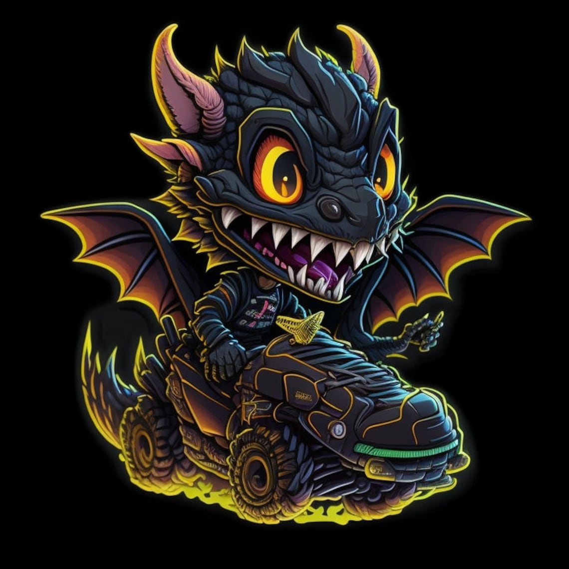 Magic Dragon Clipart Bundle Black Dragon Clipart Dragon - Etsy