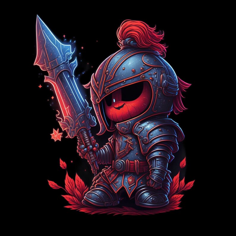 Magic Knight Clipart Bundle, Red Knight Clipart, Knight Digital Sticker ...