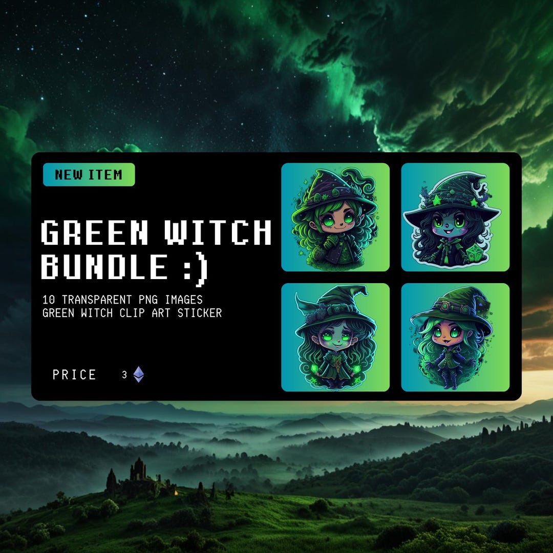 Magic Witch Clipart Bundle, Witch PNG Bundle, Witch Digital Scrapbook ...