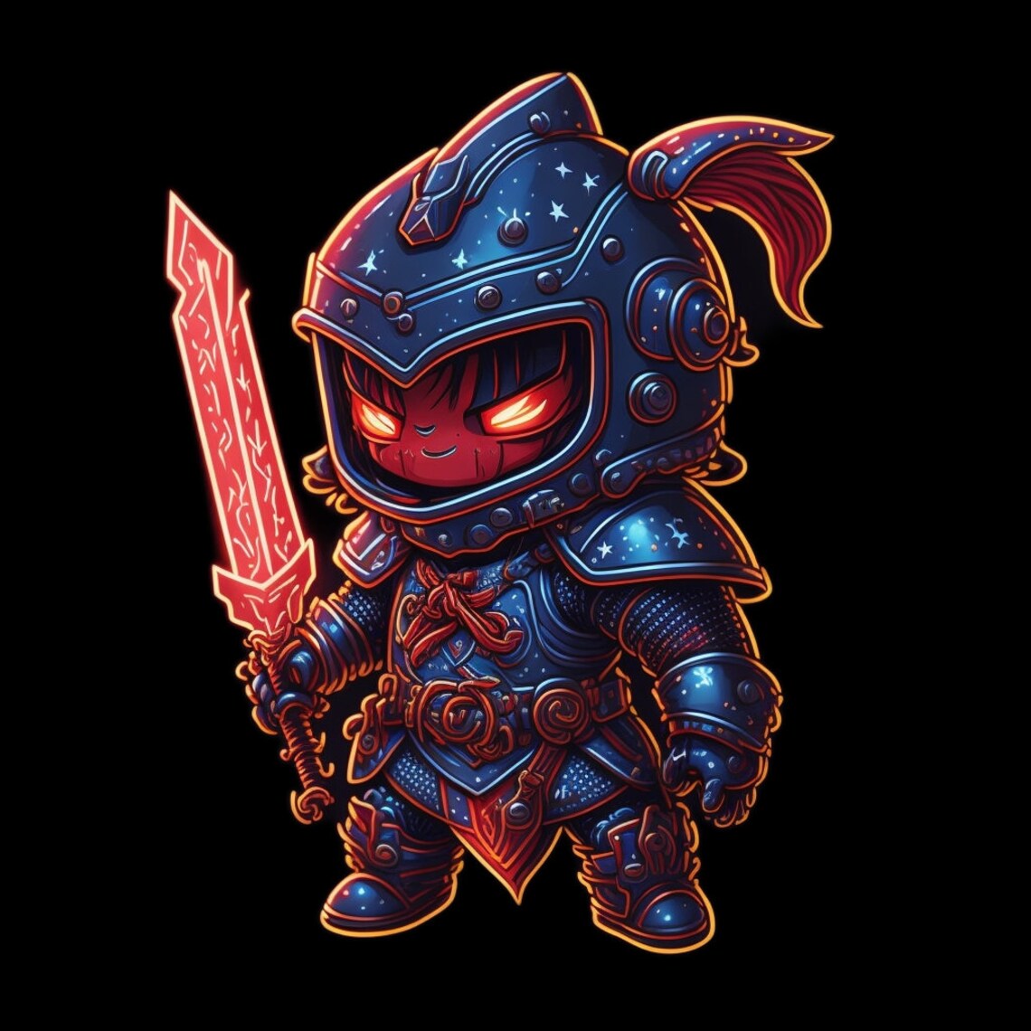 Magic Knight Clipart Bundle, Red Knight Clipart, Knight Digital Sticker ...