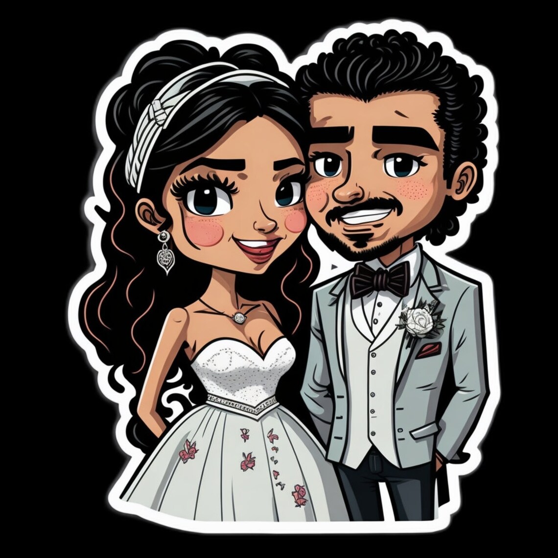 Wedding Sticker Bundle Wedding Clipart PNG Matrimony Clipart, Bride and ...