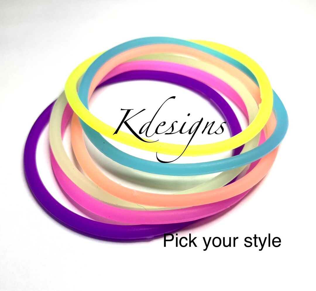 Silicone Jelly Bracelet, 80s, Pack of 6, Jelly Bracelet, Silicone ...
