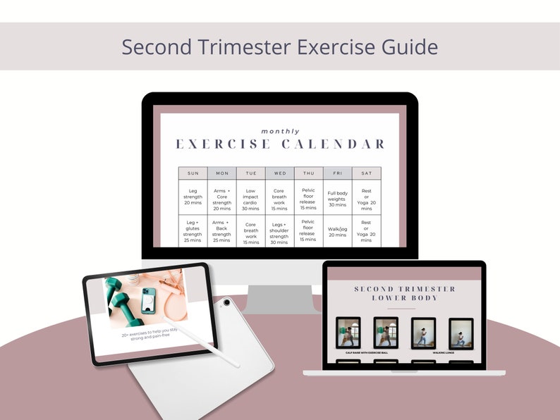 Second Trimester Pregnancy Exercise Guide - Etsy