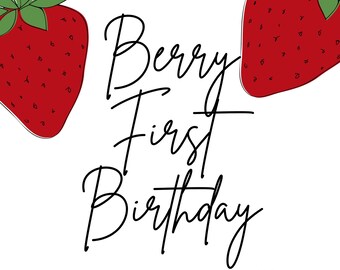 Berry First Birthday Invitation Template First Birthday - Etsy