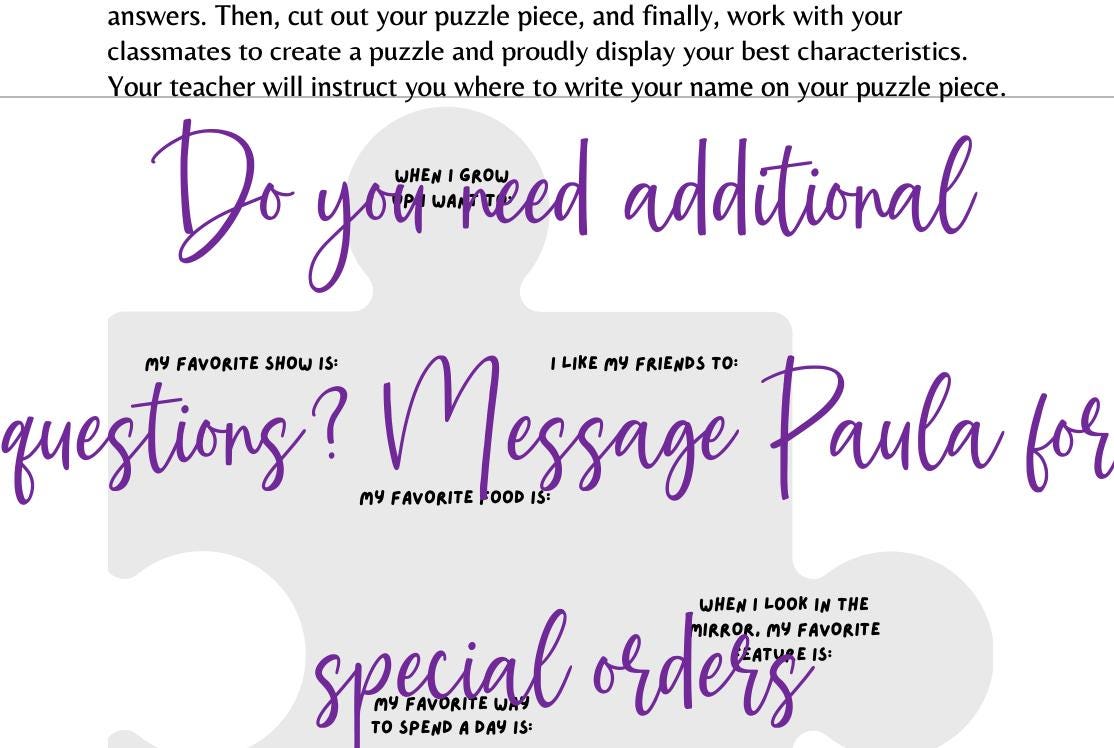 Back to School Printable Puzzle Icebreaker Activity - Etsy