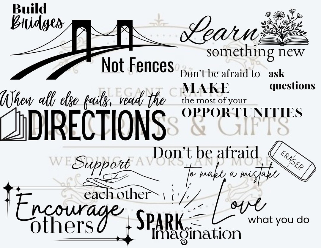 Words of Wisdom Graphics Bundle in SVG and Other Formats, Bundle of Ten ...