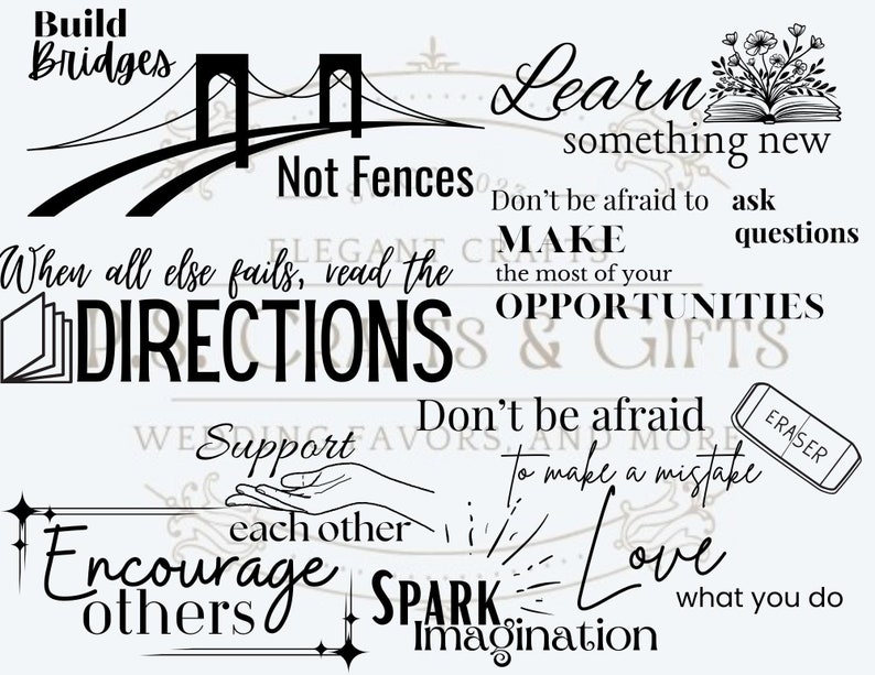 Words of Wisdom Graphics Bundle in SVG and Other Formats, Bundle of Ten ...