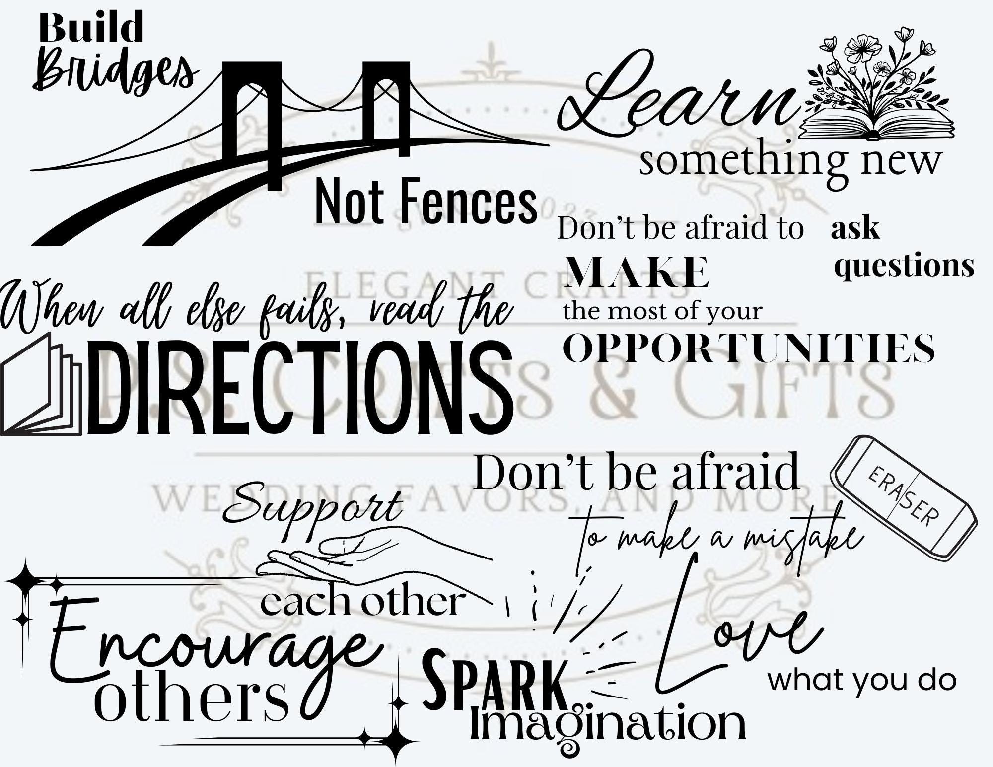 Words of Wisdom Graphics Bundle in SVG and Other Formats, Bundle of Ten ...